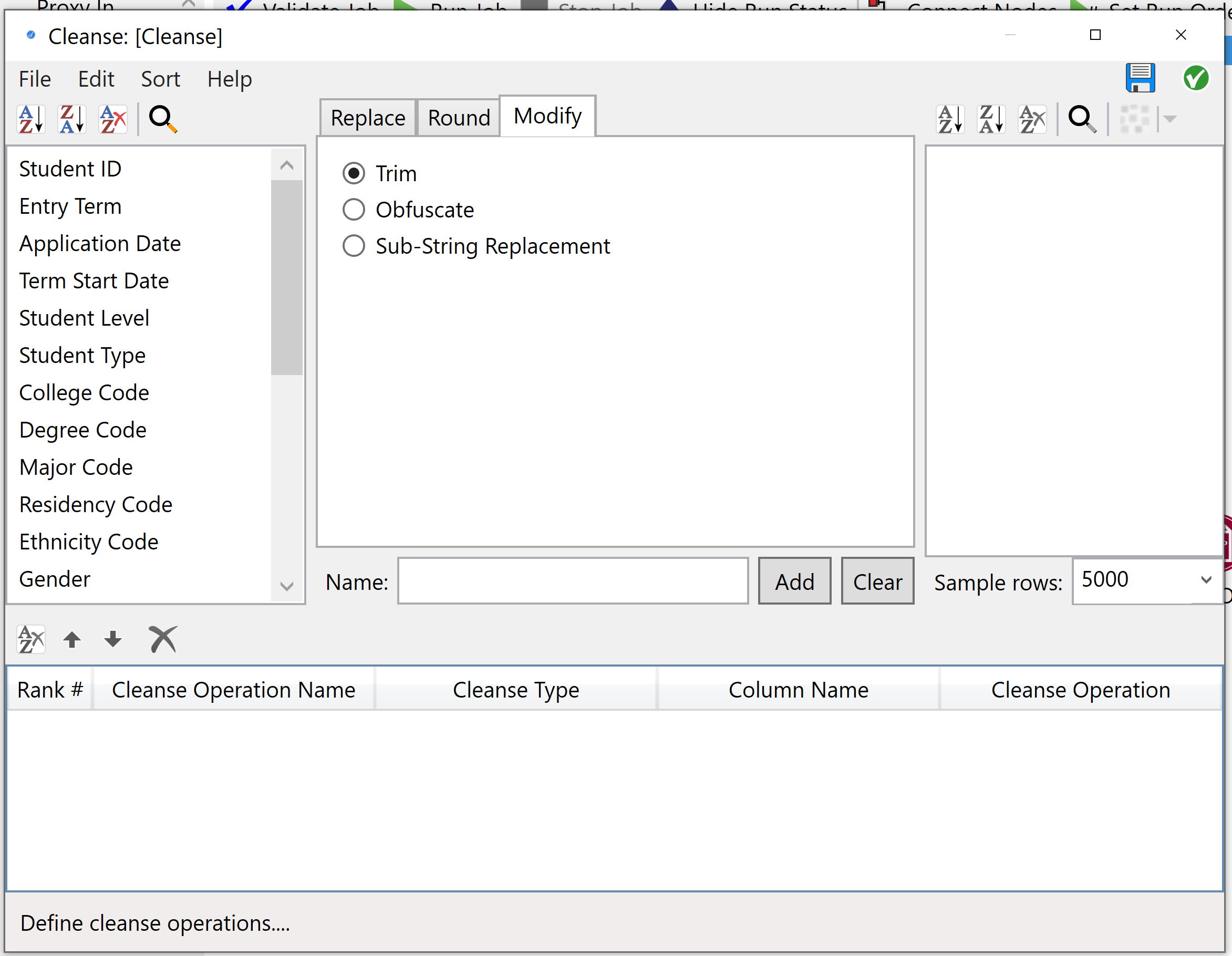 Cleanse Node – EAB Rapid Insight