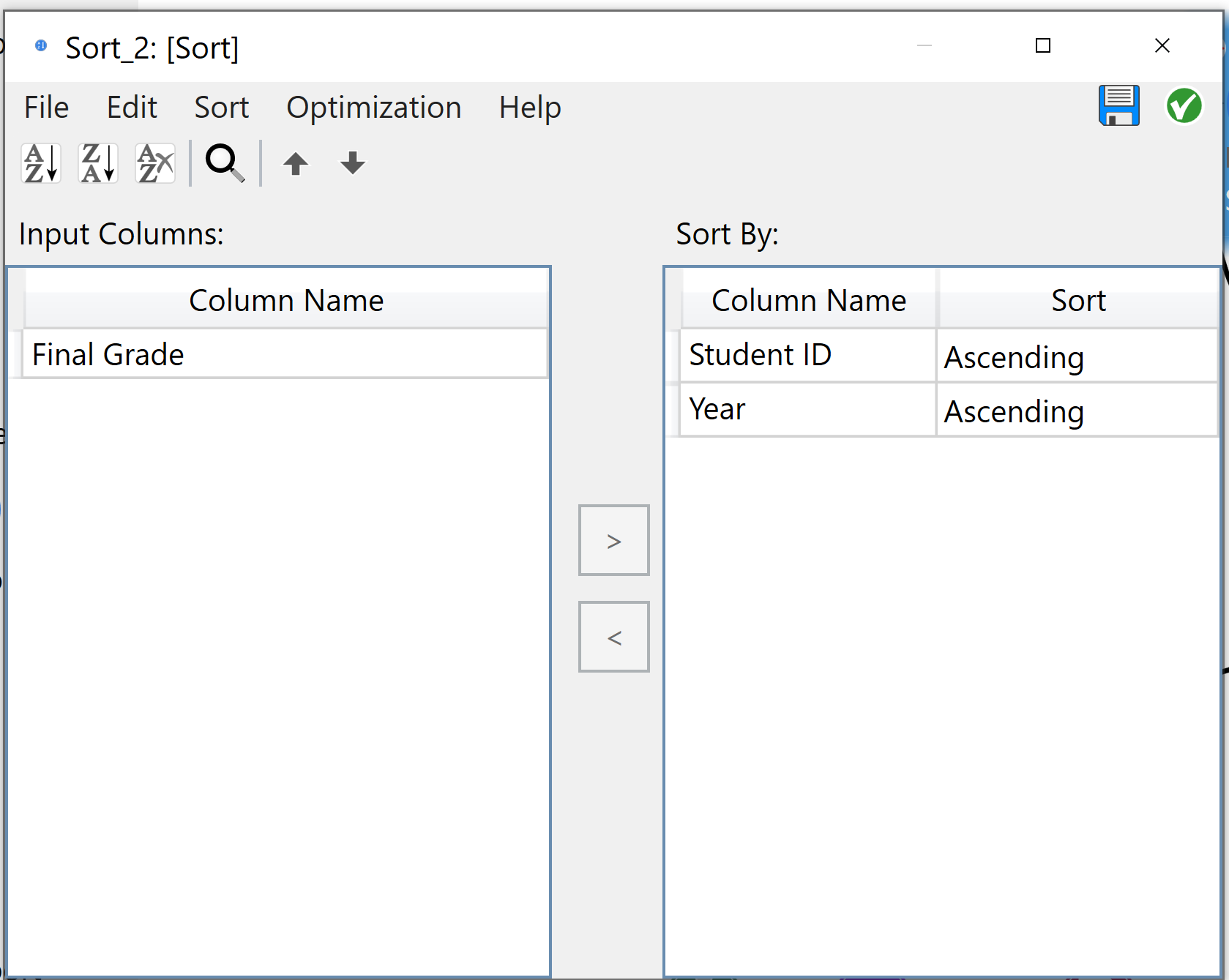 Sort Node – EAB Rapid Insight