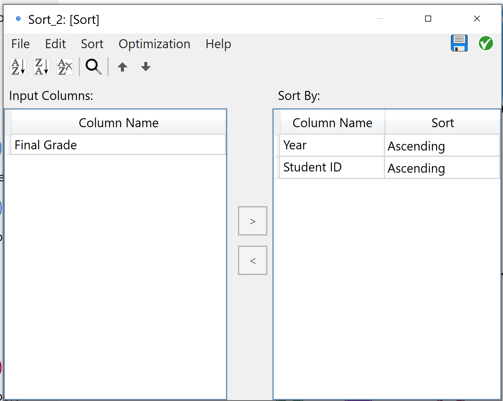 Sort Node – EAB Rapid Insight
