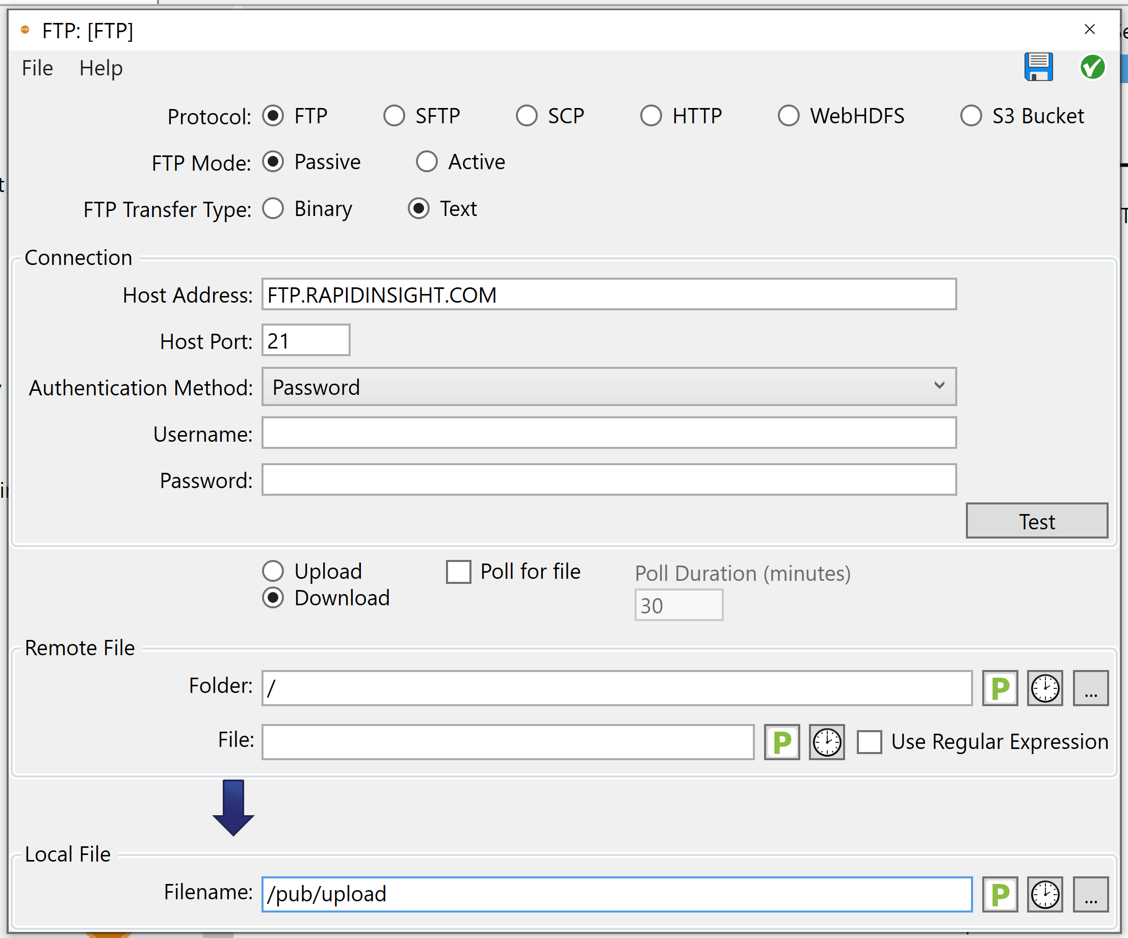 FTP Node – EAB Rapid Insight