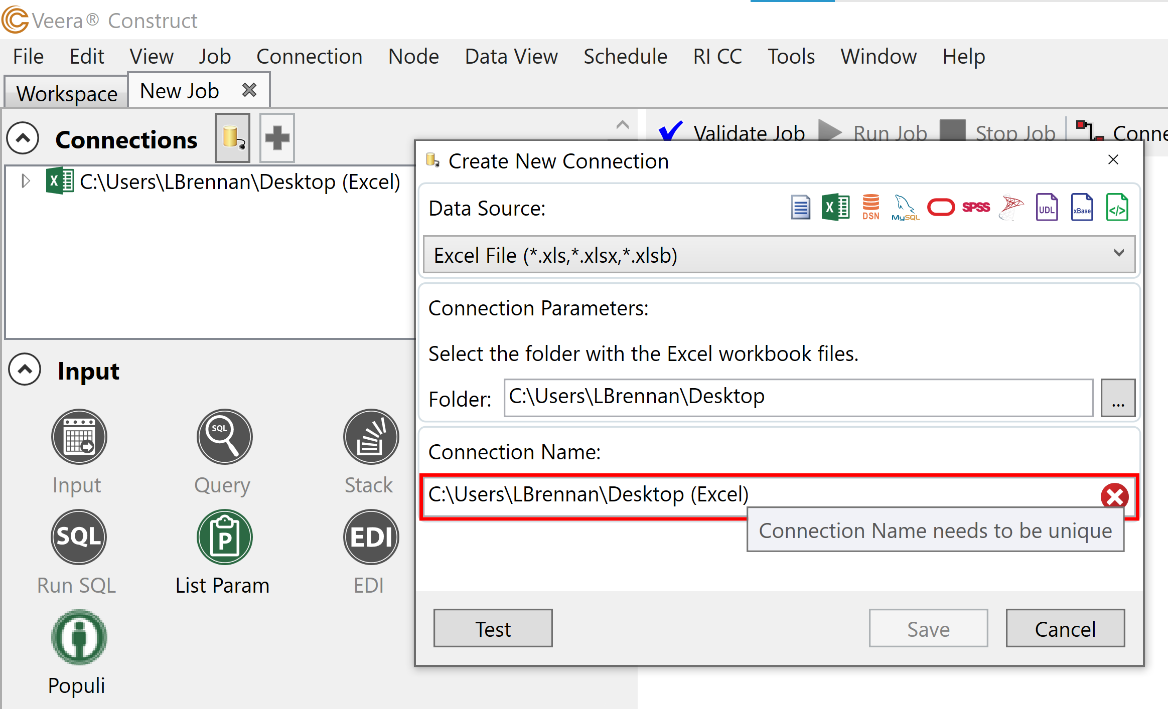 Create a Connection in Construct – EAB Rapid Insight