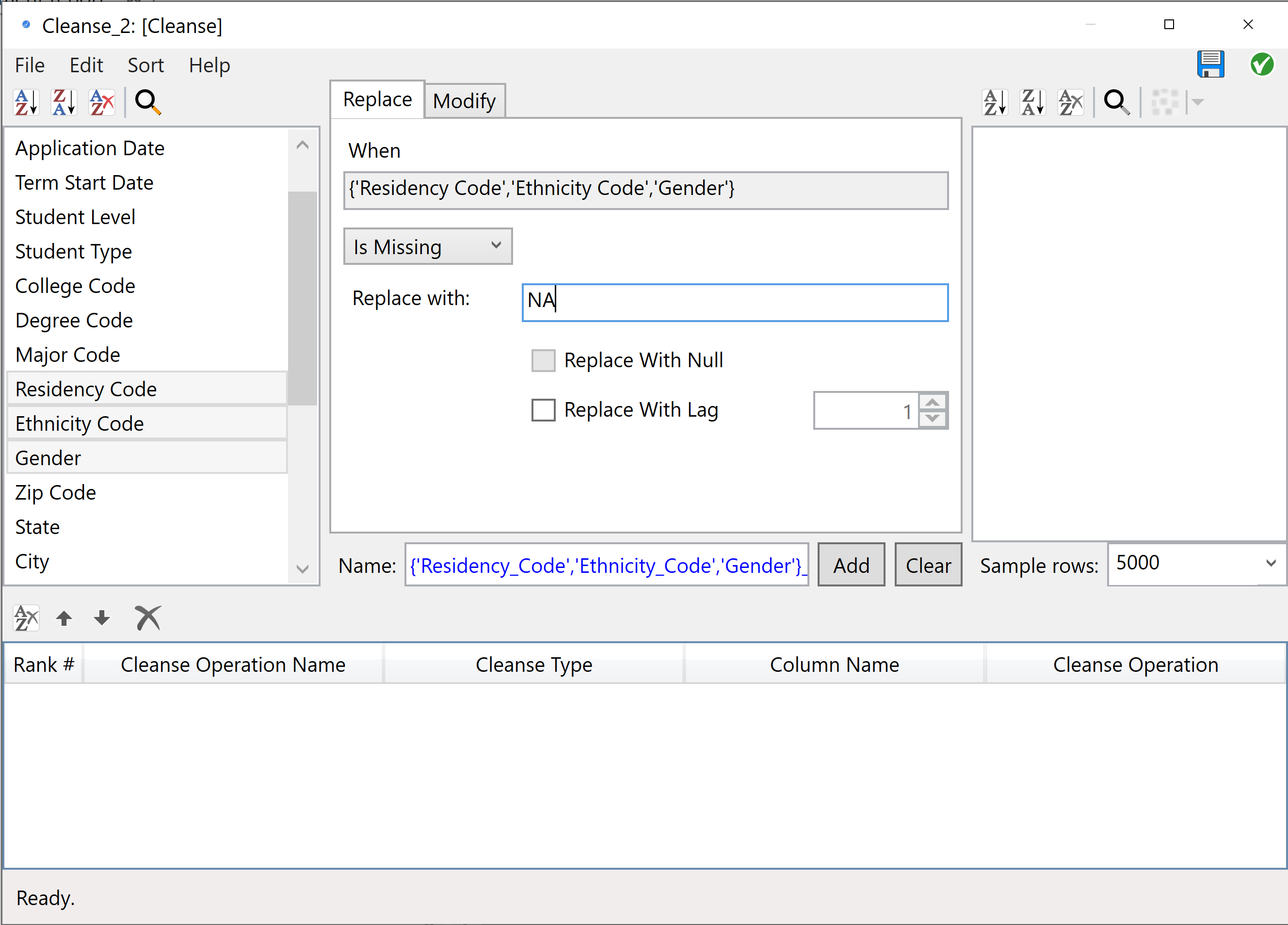 Cleanse Node – EAB Rapid Insight